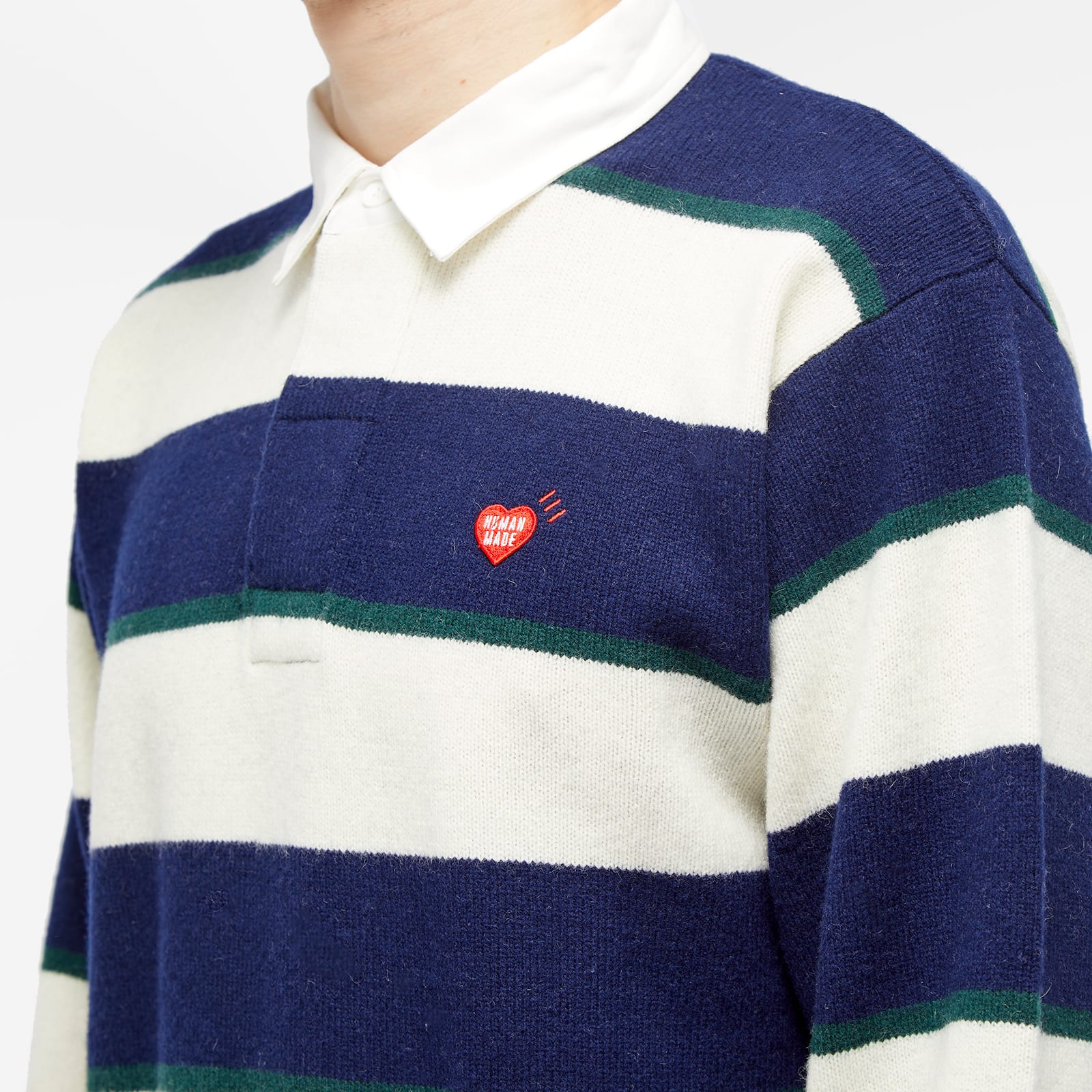 Human Made Rugby Knit Sweater In Navy - 45% Off | Editorialist