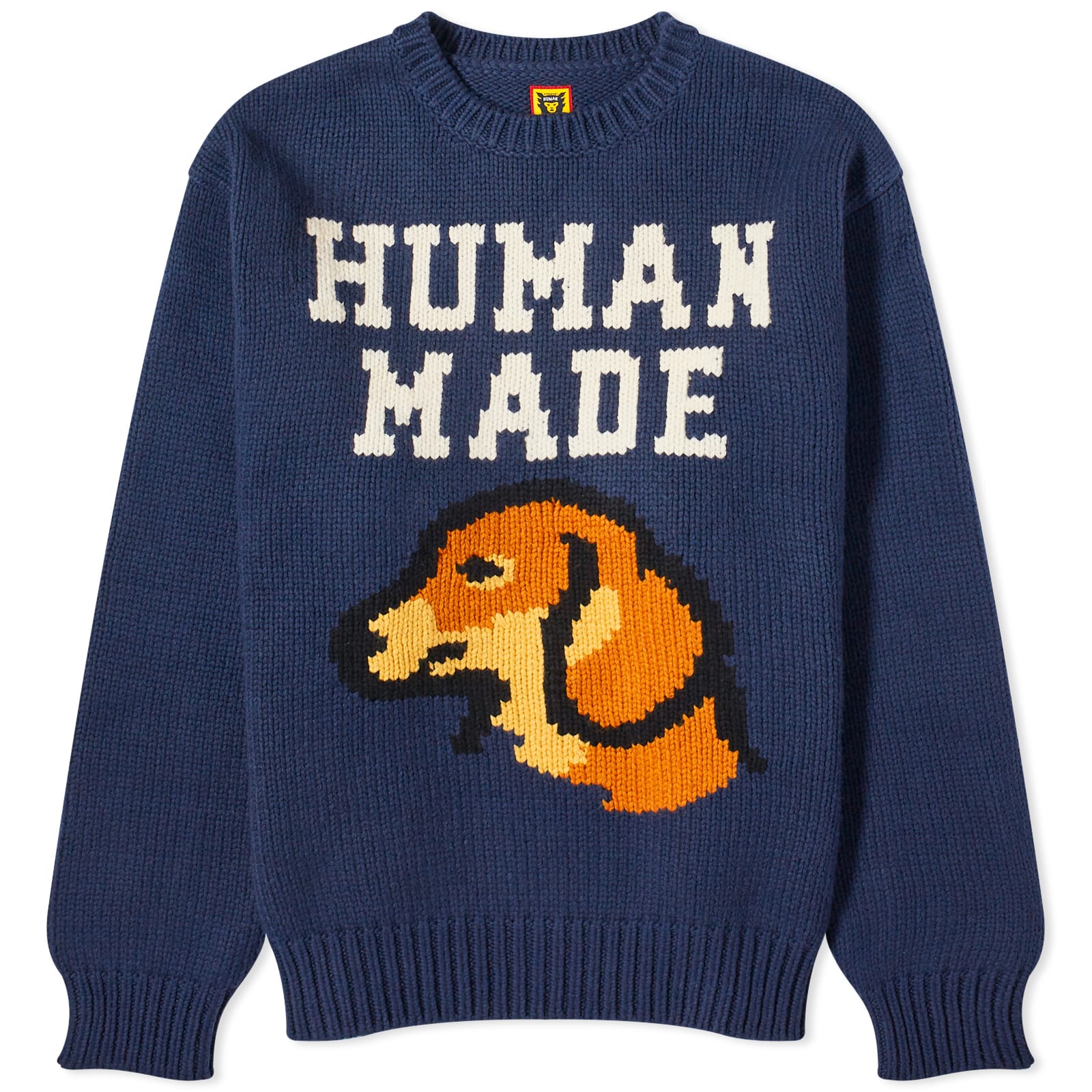 HUMAN MADE 犬イラスト ニットセーター humanmade dog ニット HUMAN MADE ニット セーター navy⁄dog｜Yahoo
