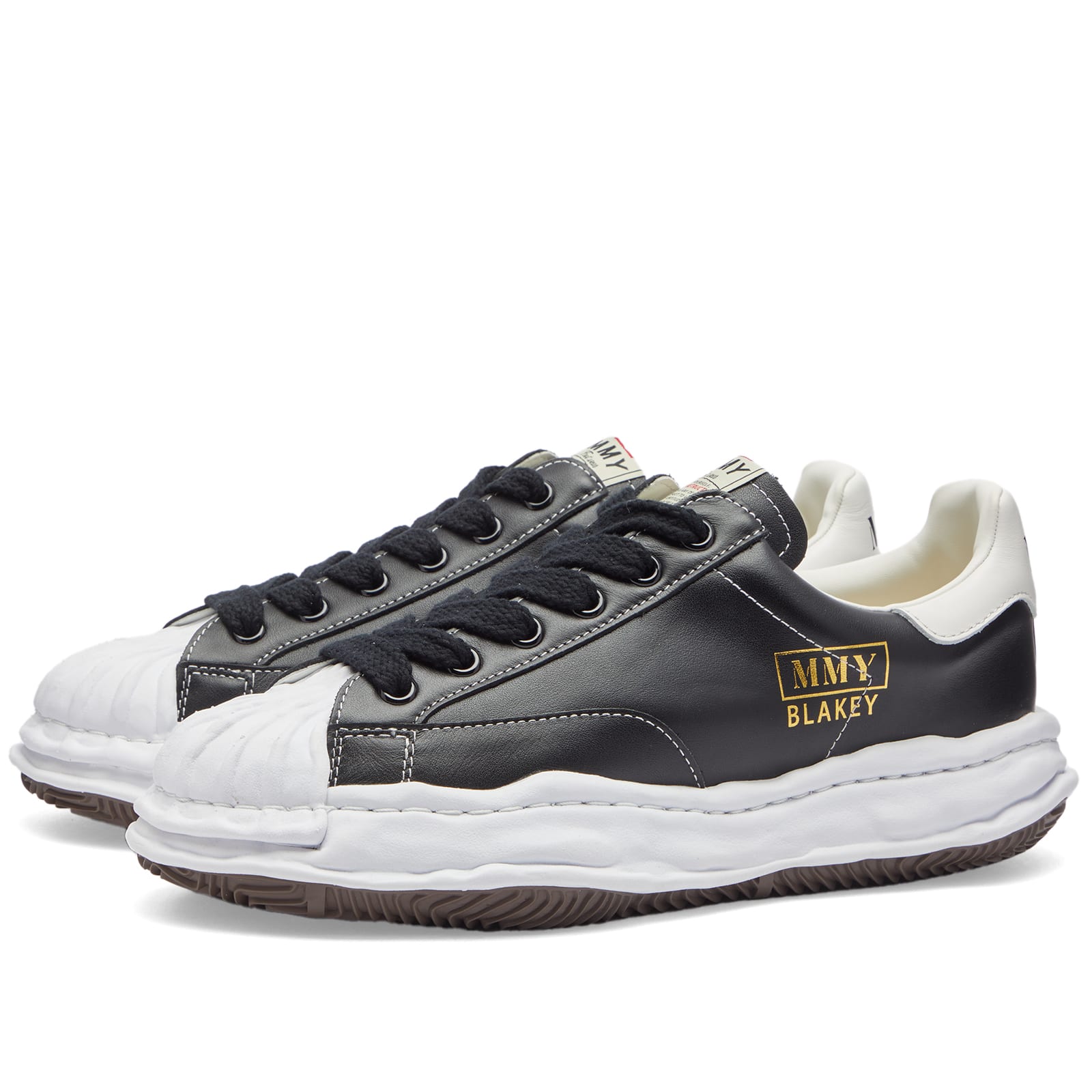 Mihara Yasuhiro Blakey Low Leather Sneakers - Black | Editorialist