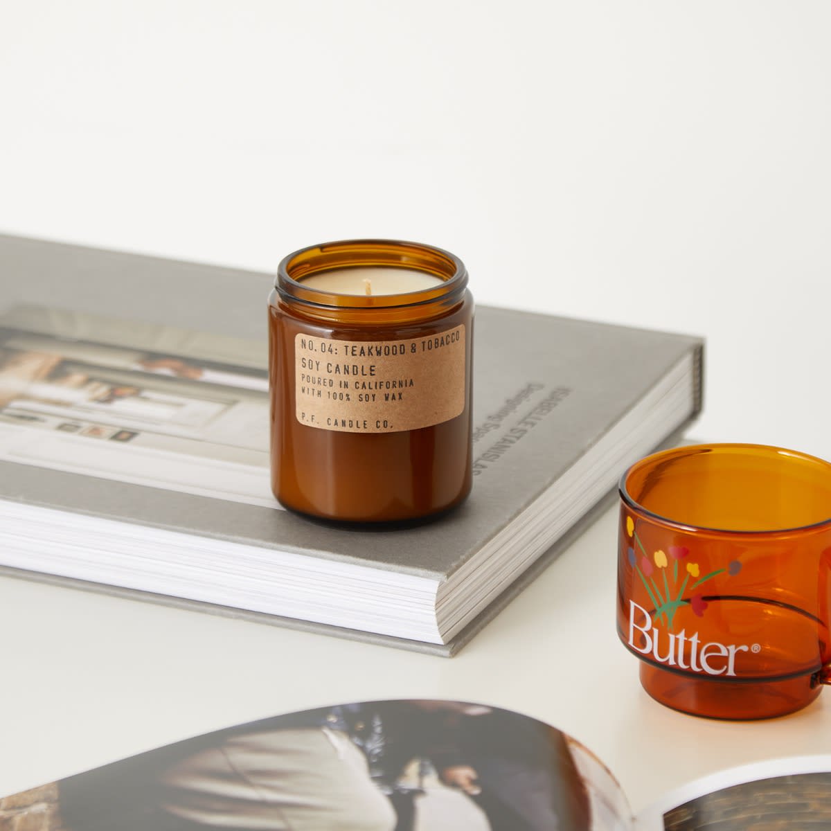 no 4 teakwood and tobacco P.F. Candle Co. No. & 3.5 oz Mini Candle The heart notes of black tea P.F. Candle Co No.04 Teakwood
