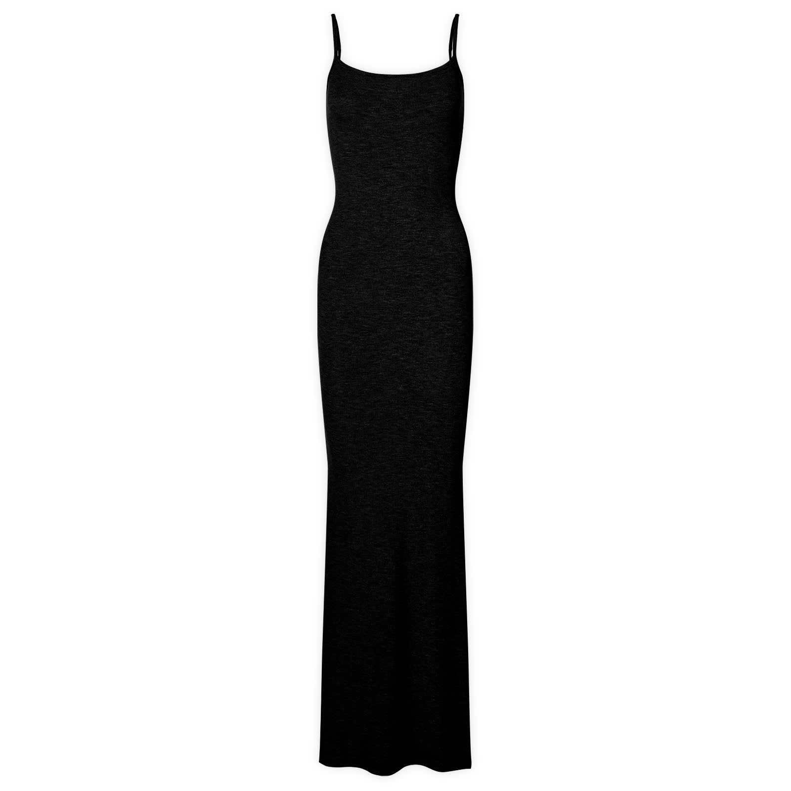 Skims Soft Lounge Lace Long Sleeve Dress With Bralette - Onyx | Editorialist