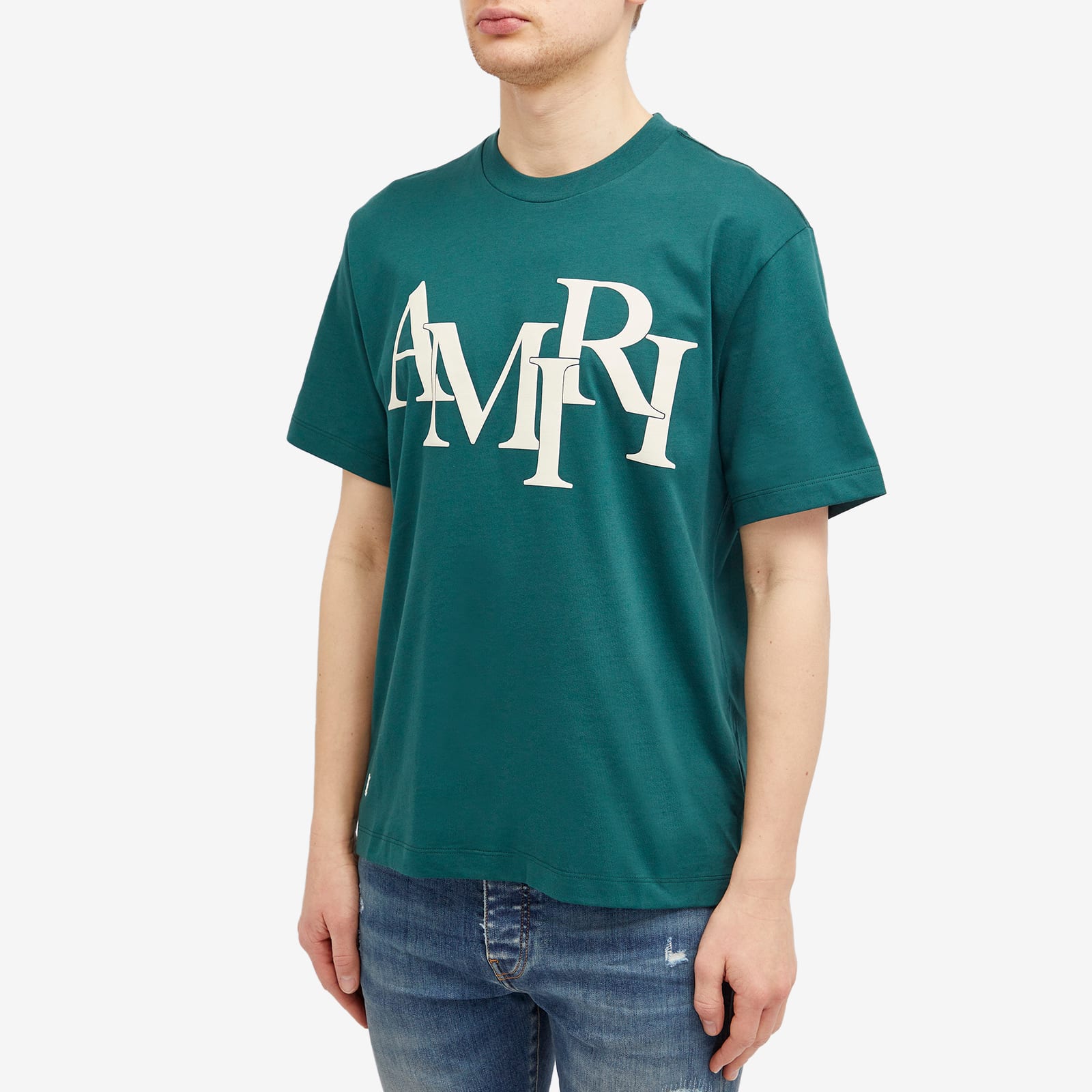 Amiri Staggered Logo T-Shirt In Green - 40% Off | Editorialist