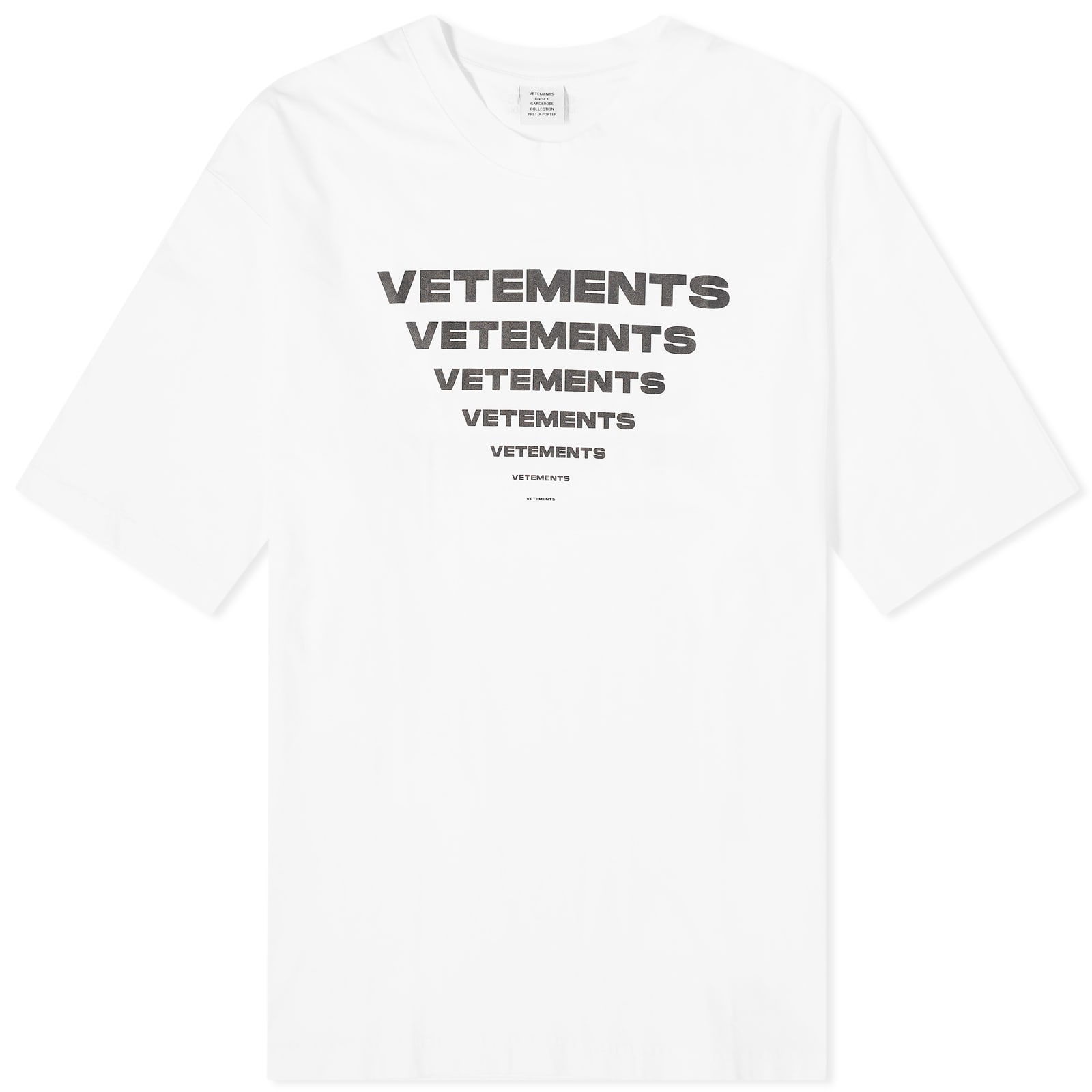 Vetements Pyramid Logo T-Shirt In White - 55% Off | Editorialist