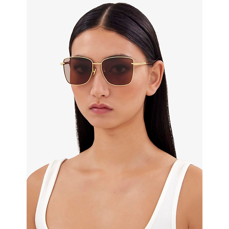 Bottega Veneta Bv1237s Square-Frame Sunglasses - Gold  display picture 1