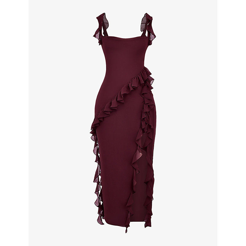 ariela ruffle maxi dress House Of CB Ariela Ruffle Maxi Dress Blue