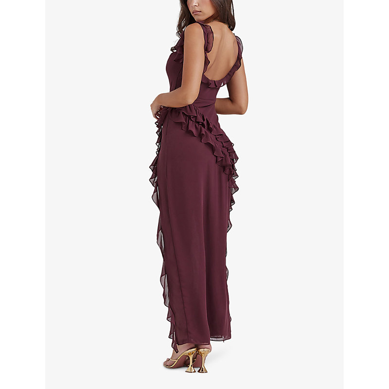house of cb ariela soft blue ruffle maxi dress Ariela Ruffle Dress