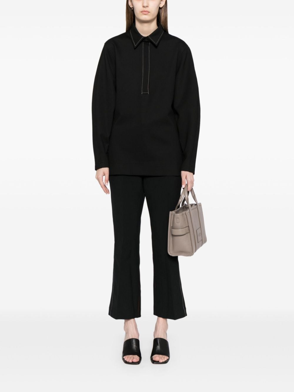 VICTORIA BECKHAM Victoria Beckham Decorative-Stitching Polo Top
