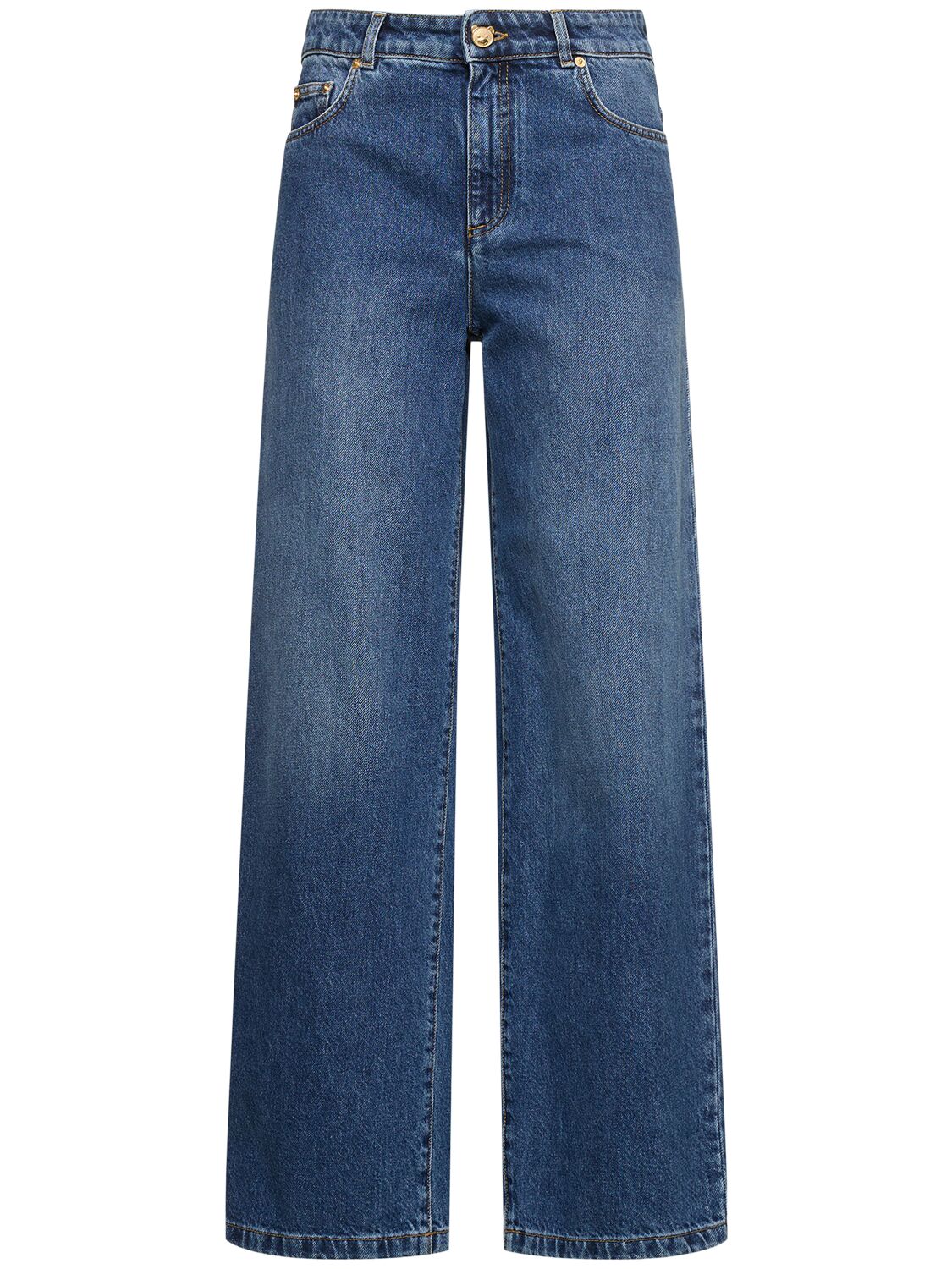 Moschino Low Waist Wide Leg Jeans In Blue - 50% Off