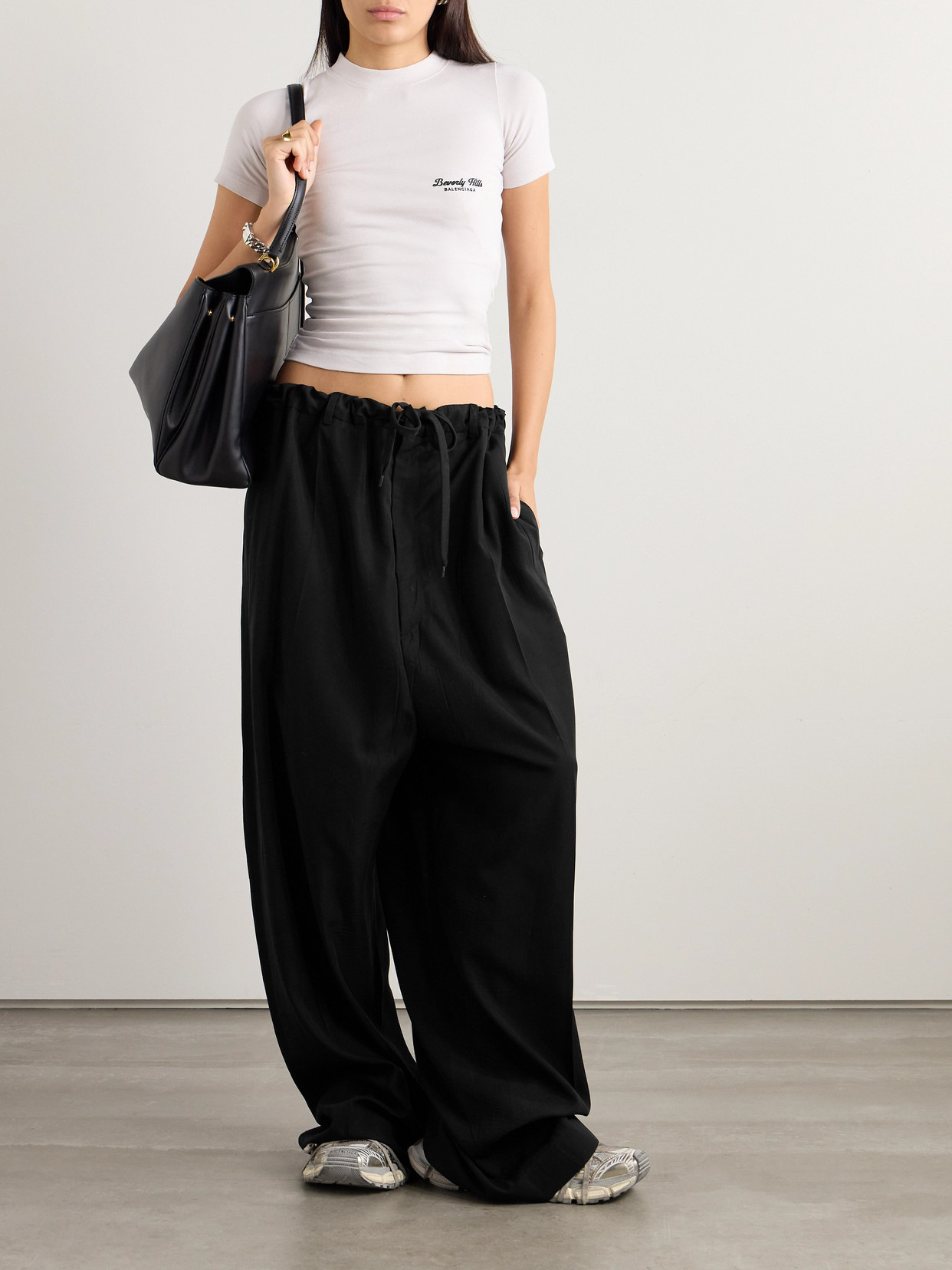 BALENCIAGA Lyocell-Poplin Wide-Leg Pants