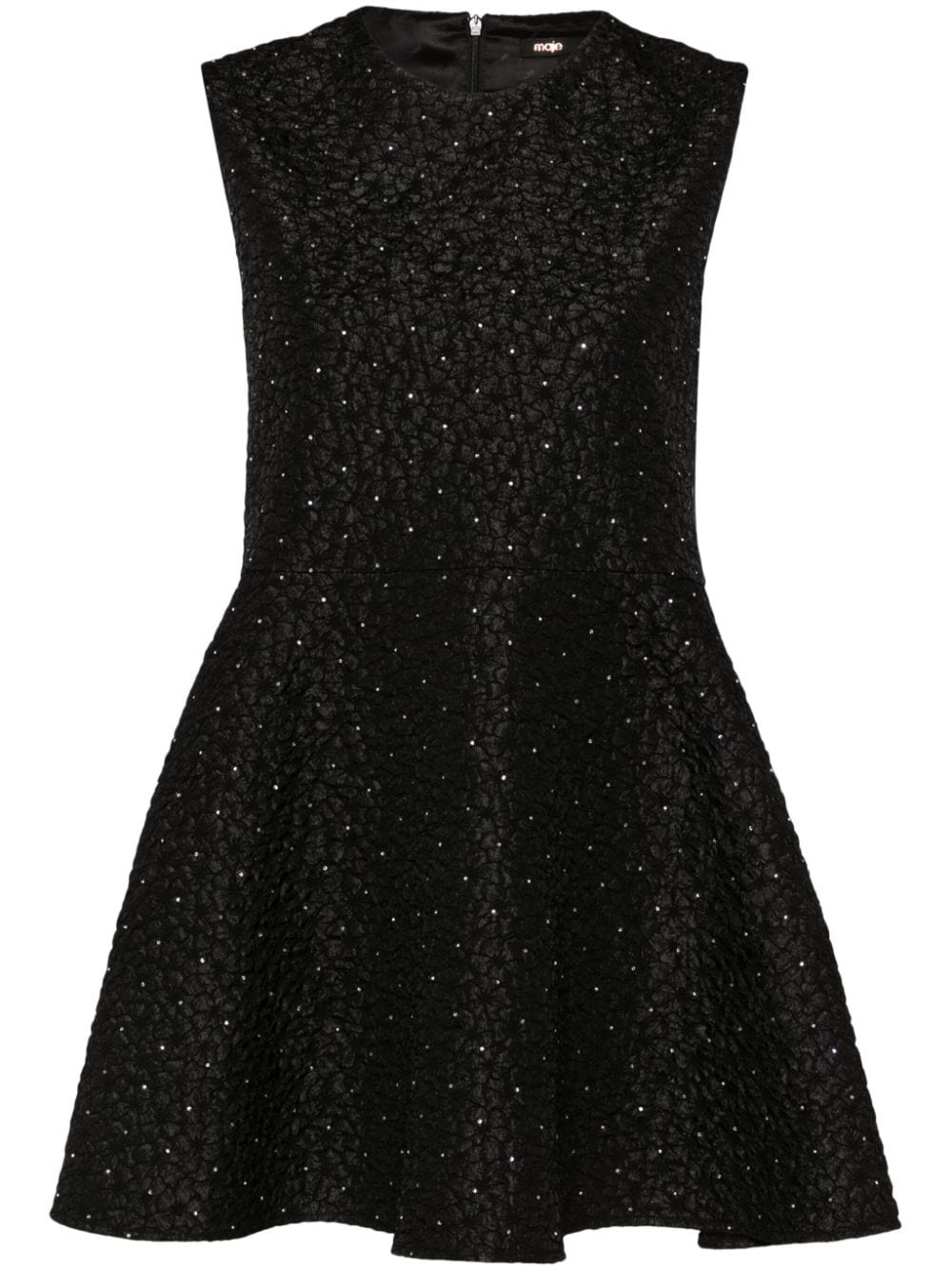 Maje Rhinestone-Embellished Mini Dress In Black 50% Off