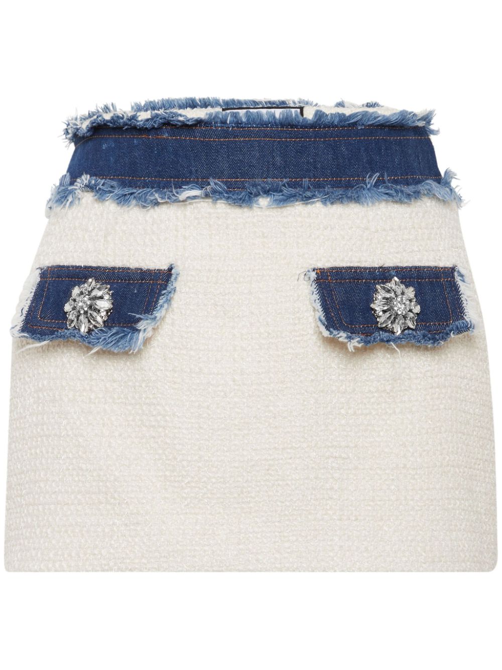 PHILIPP PLEIN Philipp Plein Denim-Trimmed Tweed Miniskirt
