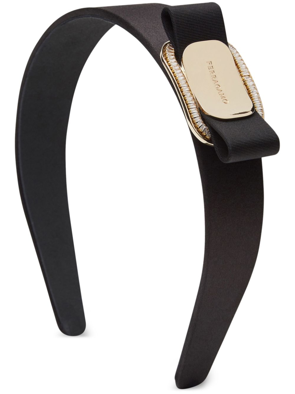 Ferragamo Vara Plate Bow Headband In Red | Editorialist display picture 3