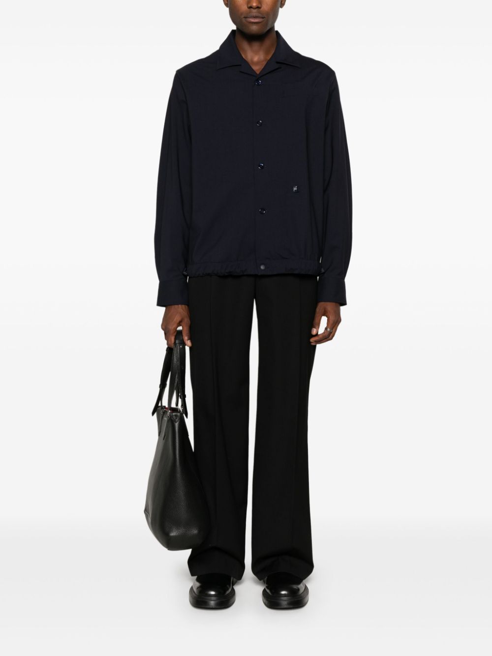 GIVENCHY drawstring wool-blend shirt jacket