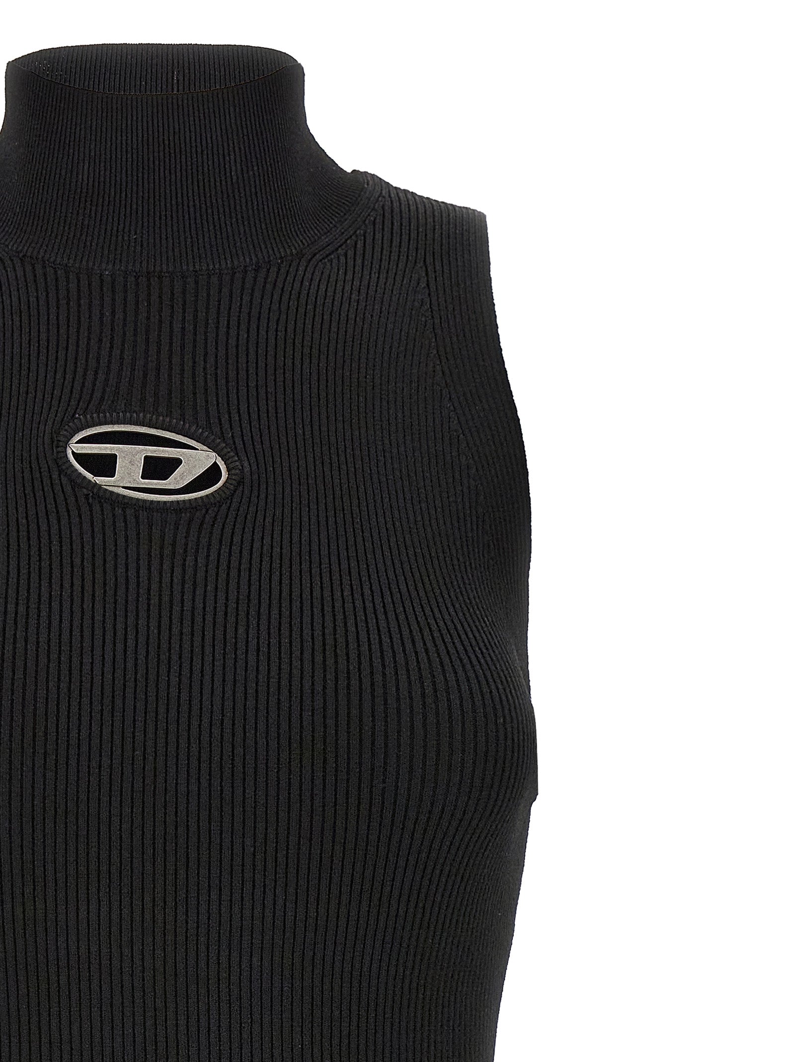 Diesel M-Onervax Ribbed Knit Dress - Black | Editorialist