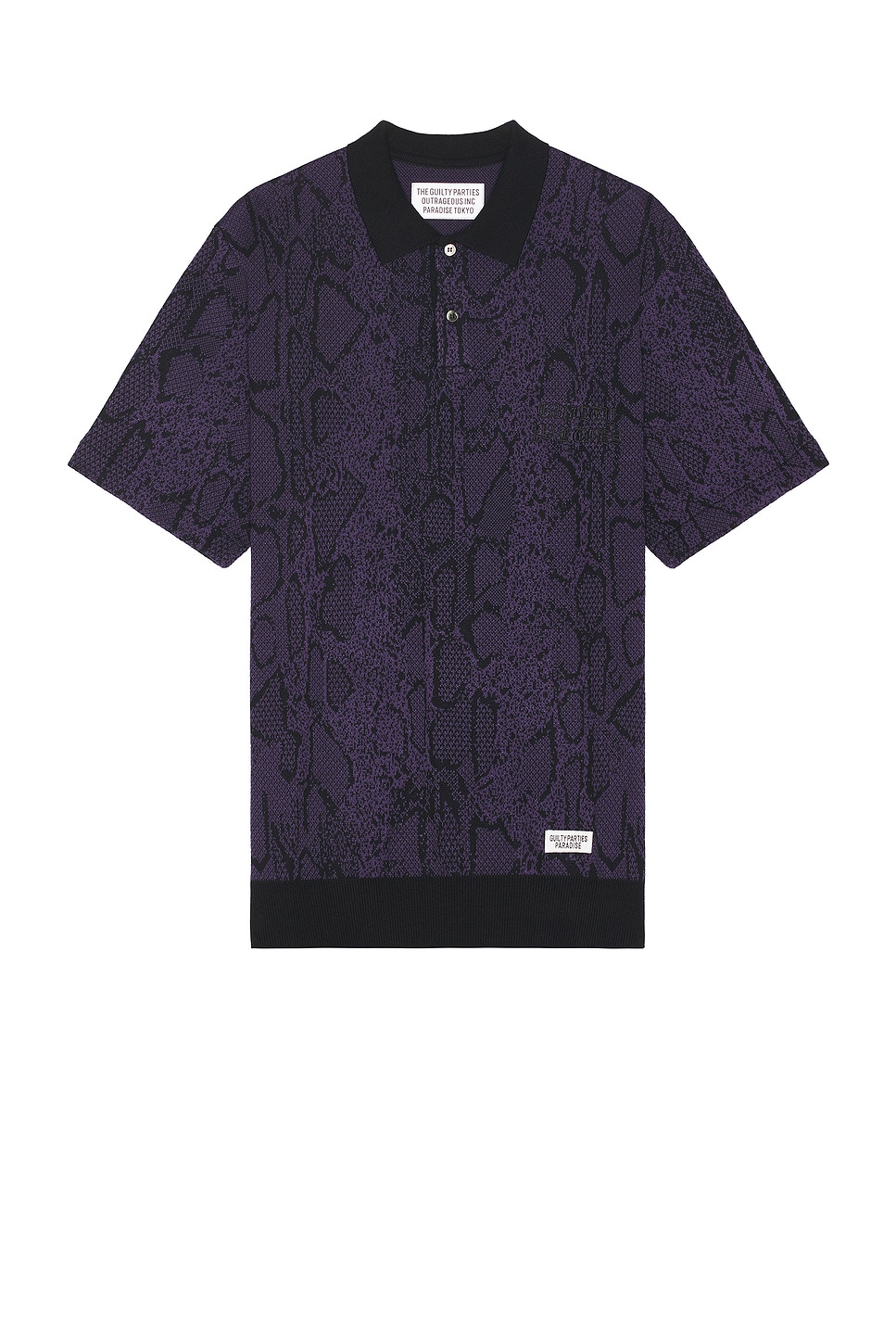 Wacko Maria Python Knit Polo Shirt In Purple - 55% Off | Editorialist