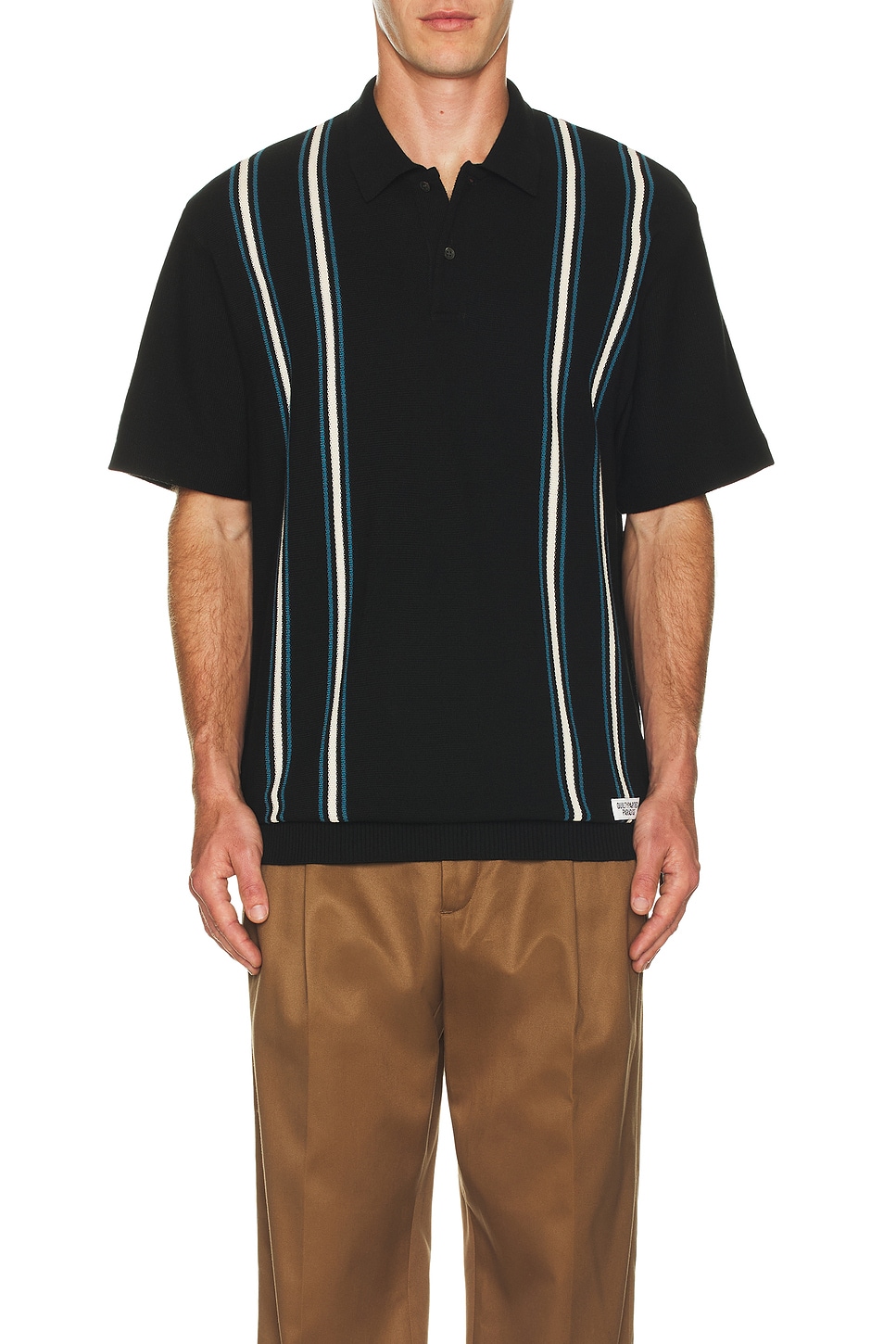 トップス WACKO MARIA STRIPED KNIT POLO SHIRT M WACKO MARIA STRIPED KNIT POLO SHIRT – unexpected store