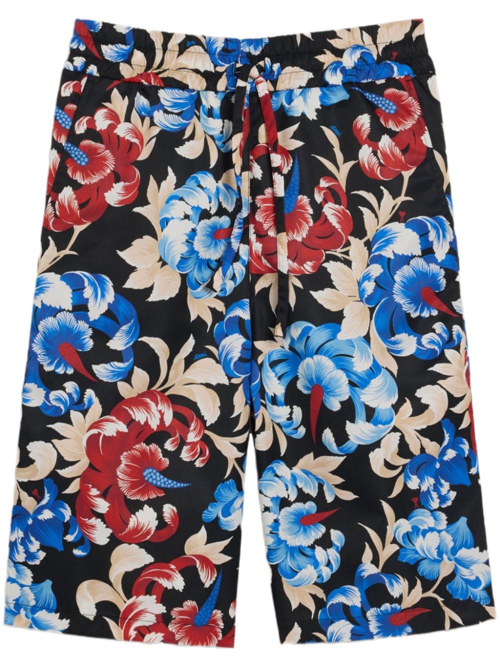 AMI Floral-Print Elasticated Waist Shorts