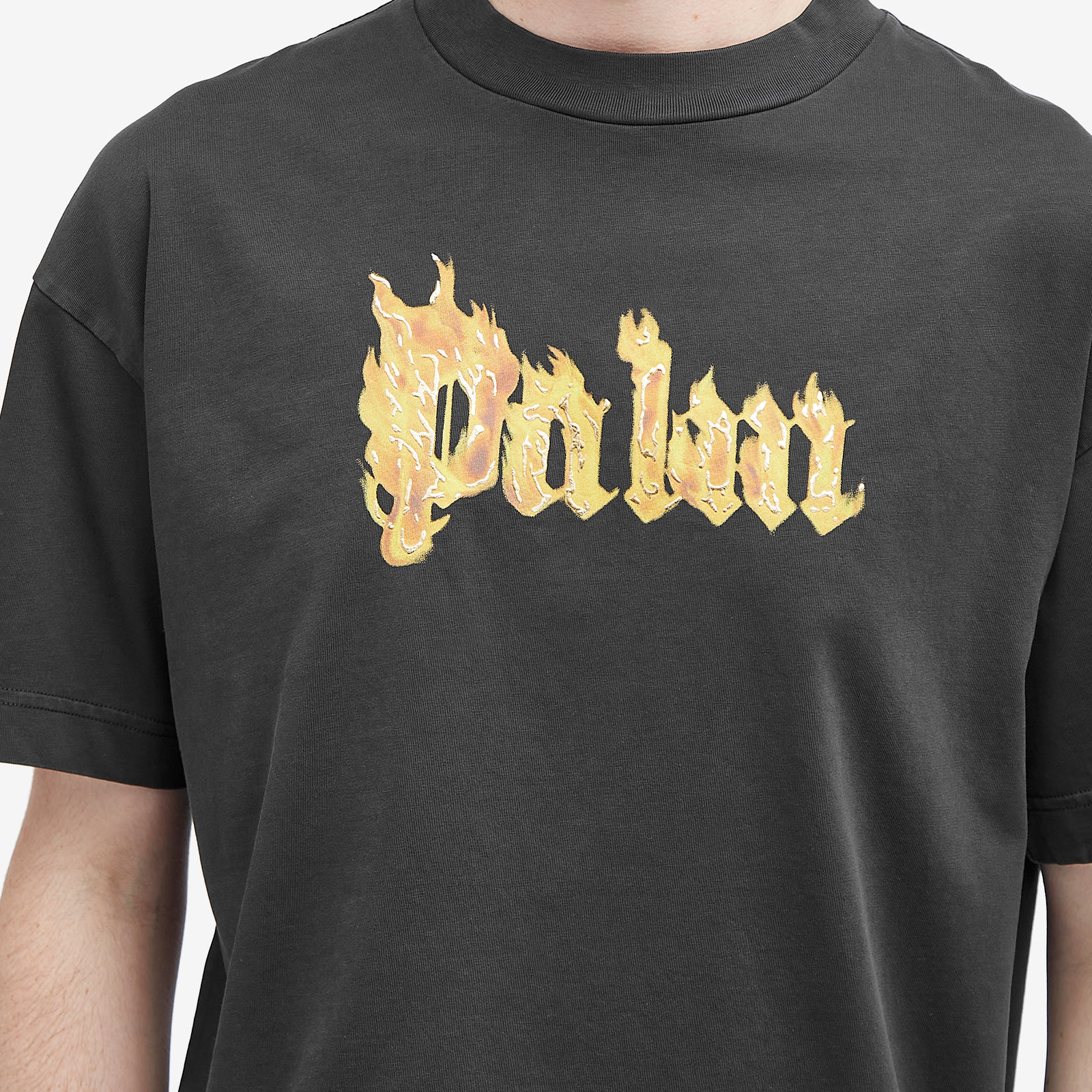 Palm Angels Burning Palm' Cotton Oversize T-Shirt In Black