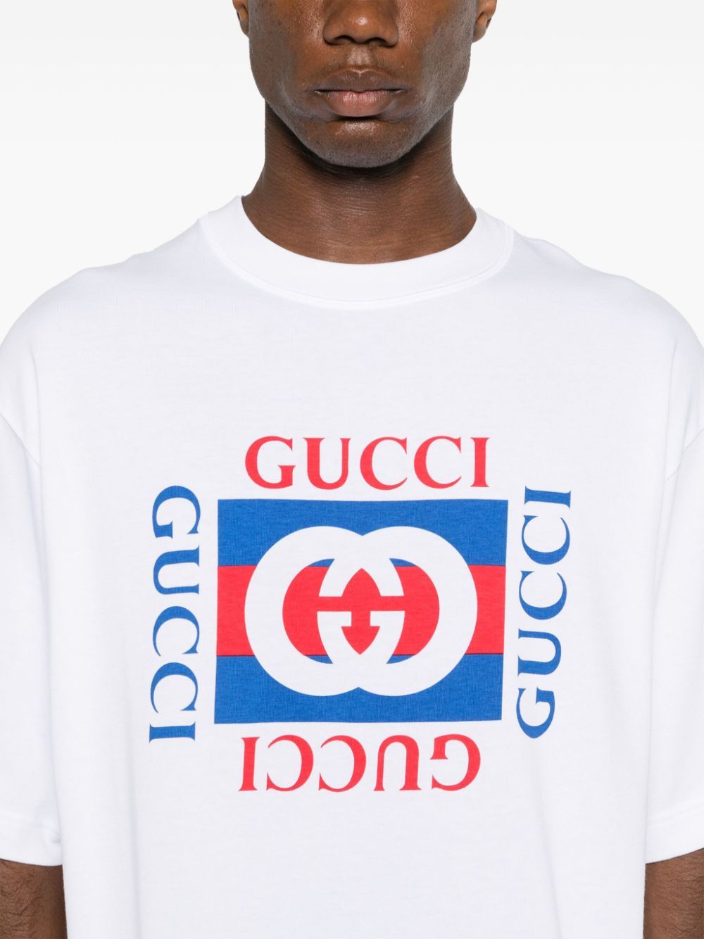 Gucci Interlocking G-Print T-Shirt - White | Editorialist