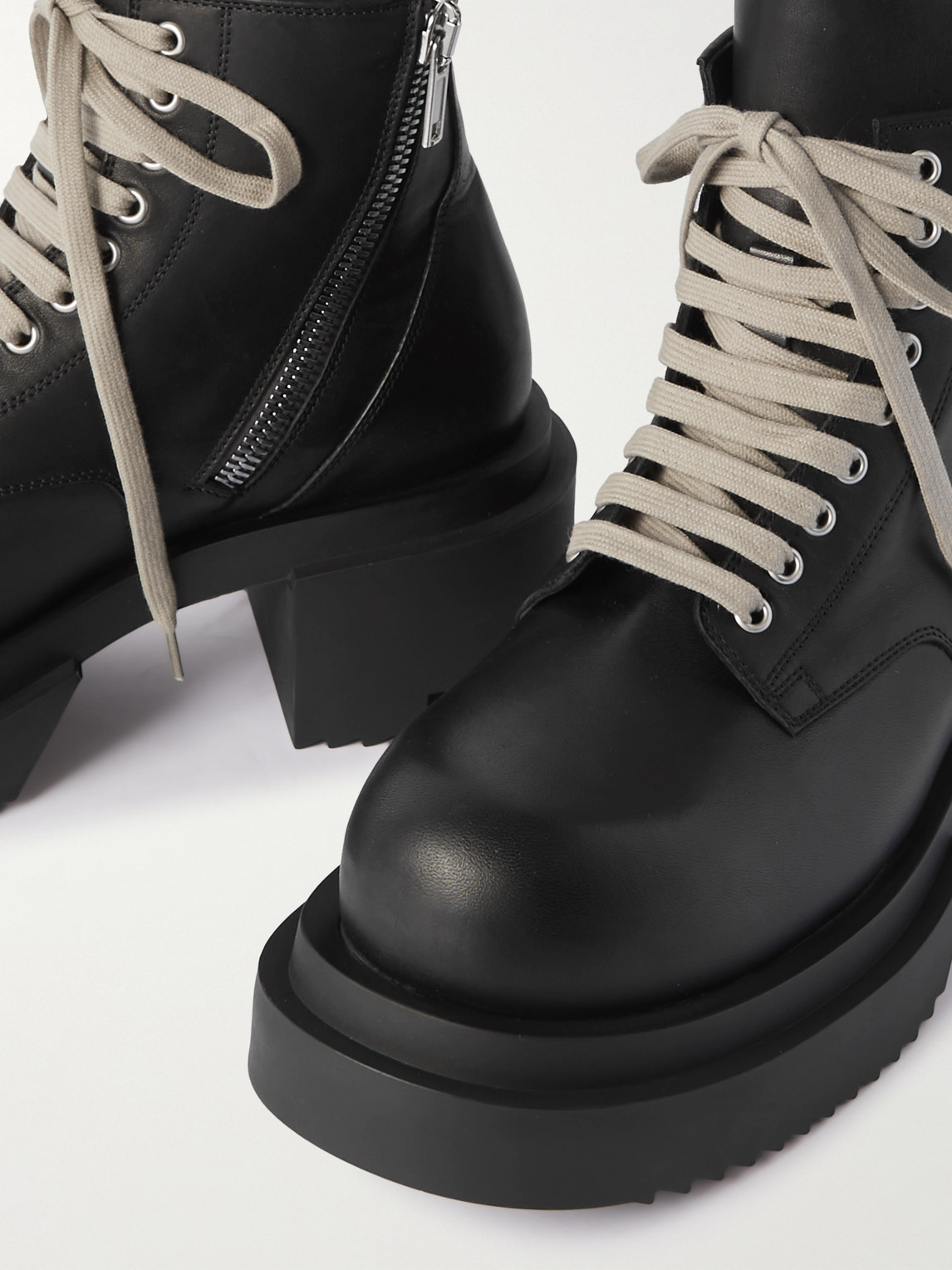 Rick Owens Low Army Bogun Leather Boots - Black | Editorialist