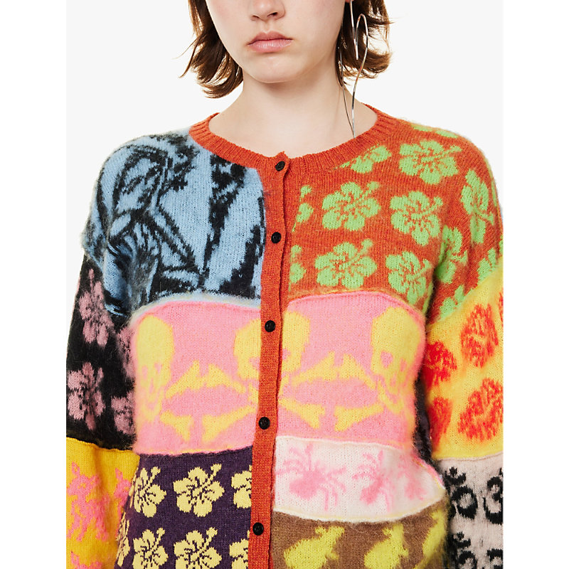 Ashley Williams Patchwork Relaxed-Fit Knitted Cardigan - Multi