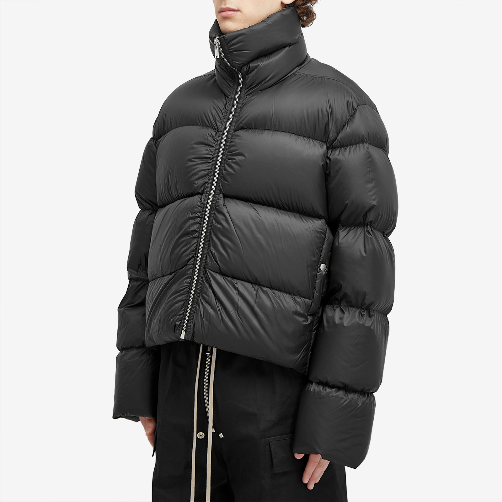 Rick Owens Turtle Nylon Cropped Puffer Jacket In Black - 40% Off 