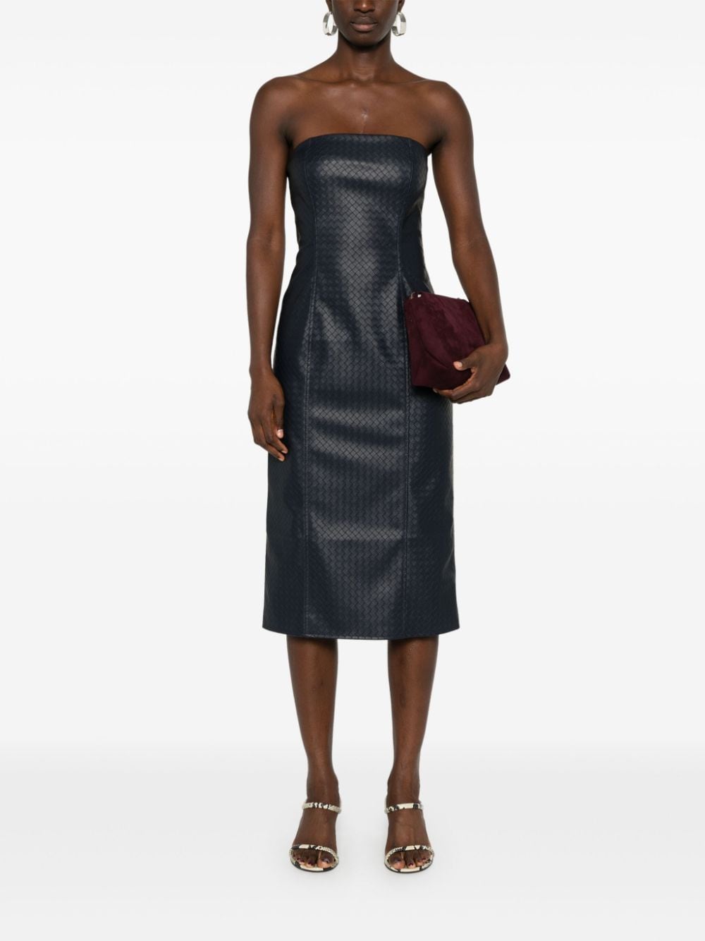 Rotate By Birger Christensen Braided Faux Leather Midi Dress In Blue - 61%  Off | Editorialist