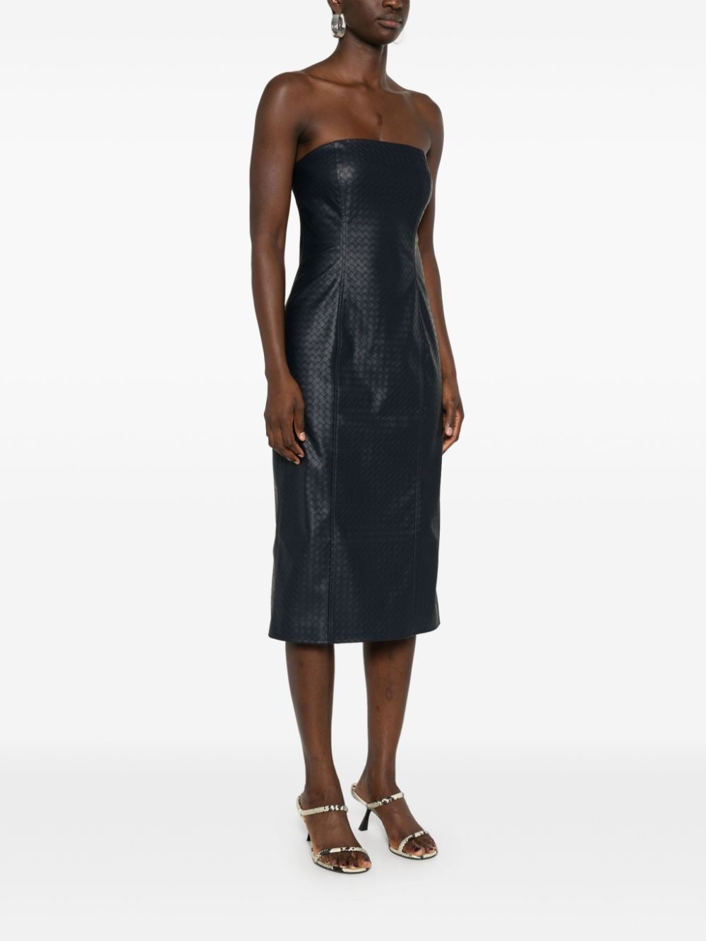 Rotate By Birger Christensen Braided Faux Leather Midi Dress In Blue - 61%  Off | Editorialist