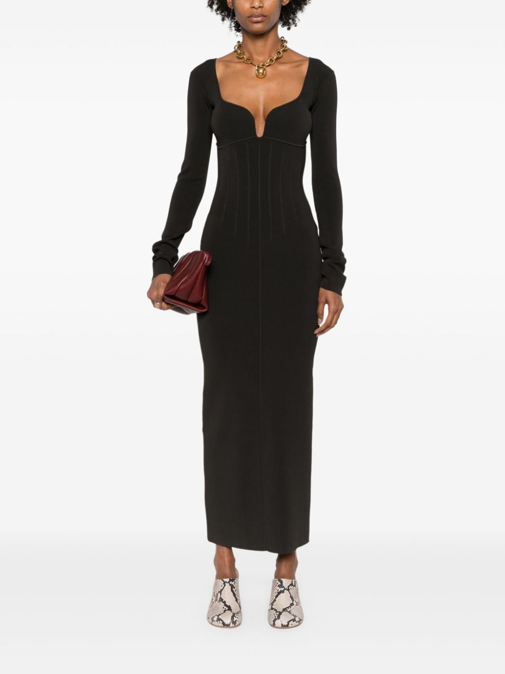 NANUSHKA Nanushka Seam-Detail Ribbed Midi Dress
