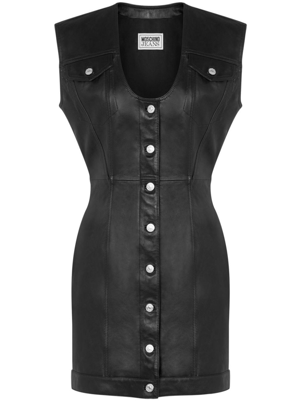moschino jeans archive print cotton mini bodycon dress Moschino Jeans