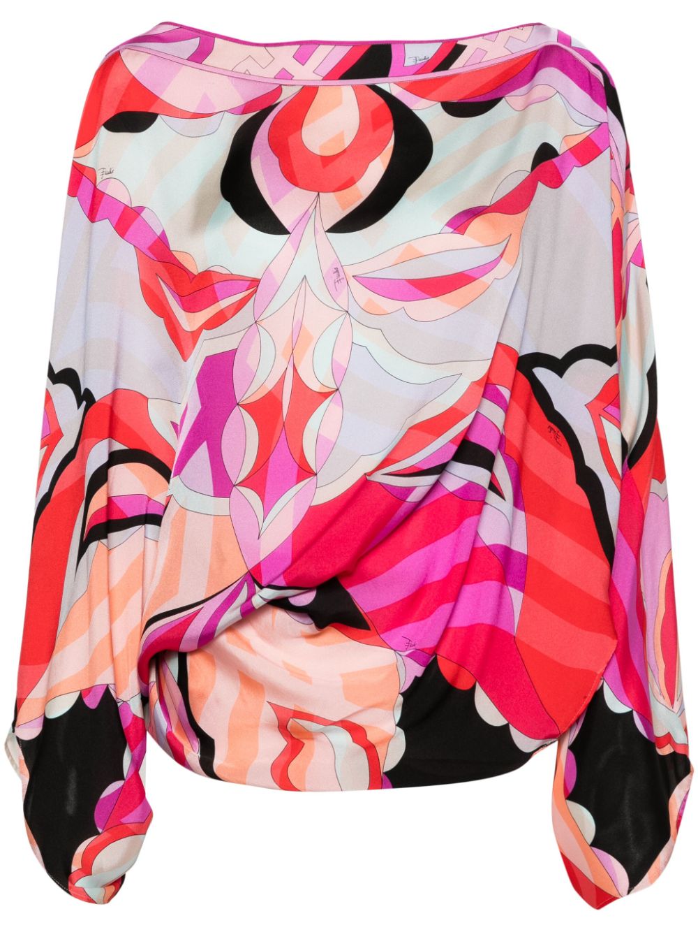 EMILIO PUCCI PUCCI Geometric-Print Silk Top