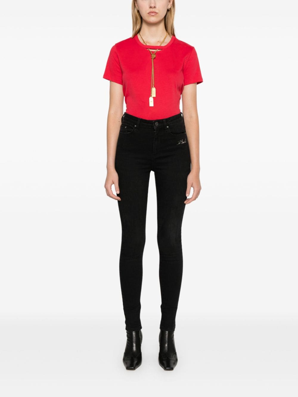 KARL LAGERFELD Karl Lagerfeld Crystal-Logo Skinny Jeans