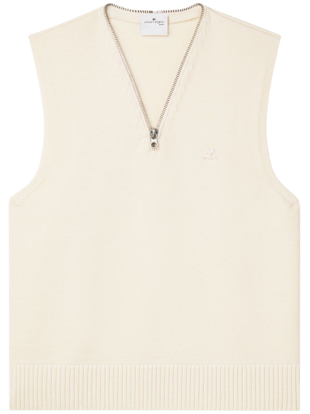 COURREGES Courrèges V-Neck Sleeveless Sweater