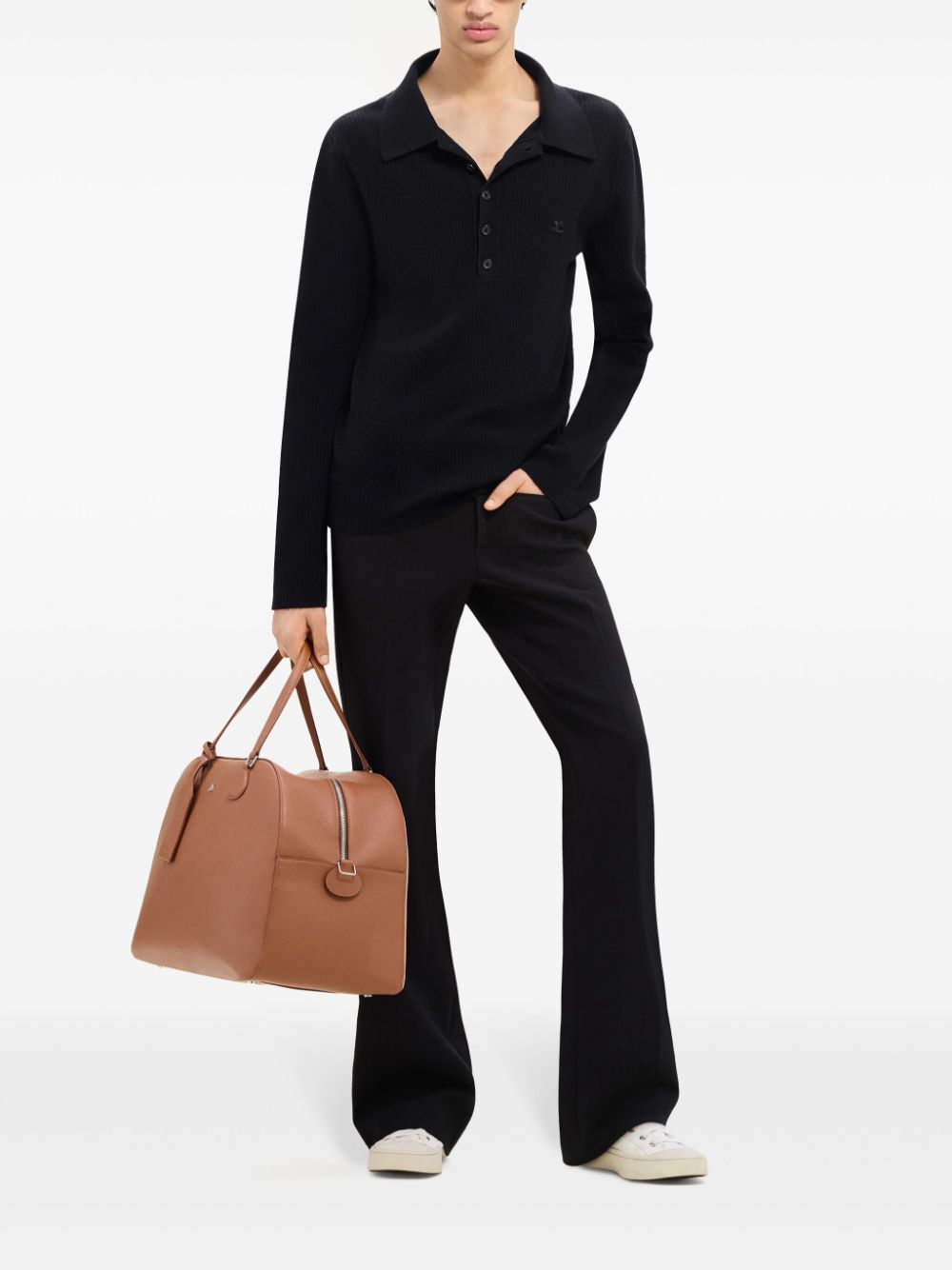 COURREGES cotton-wool blend polo shirt