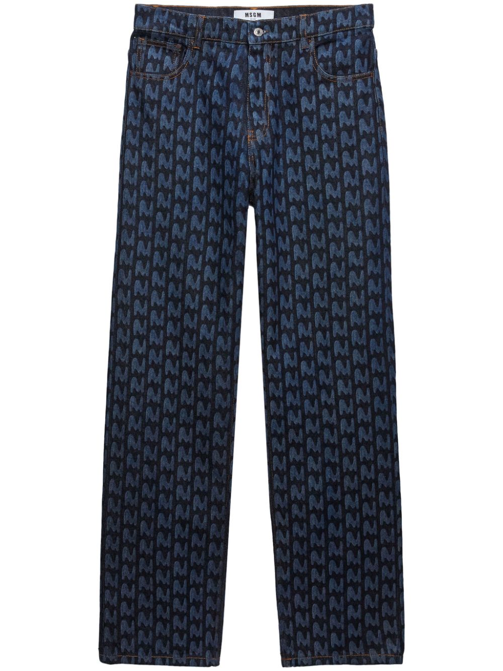 MSGM MSGM Monogram Print Cotton Jeans