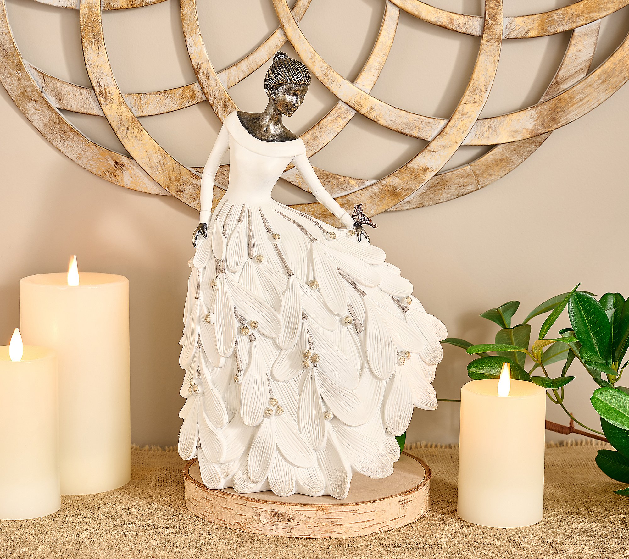Valerie Parr Hill 15' Indoor/Outdoor Holiday Maiden With Bird Valerie ...