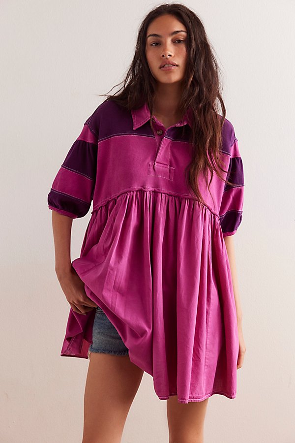 Free People Remi Rugby Mini Dress In Blue Heaven Combo - 53% Off |  Editorialist