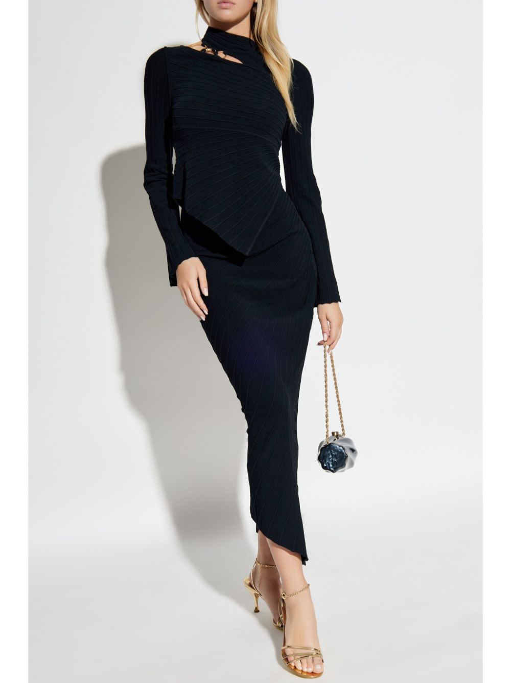 CULT GAIA Cult Gaia plissé asymmetric midi skirt