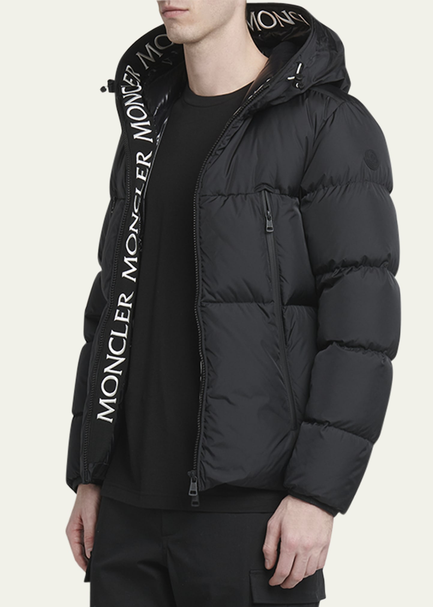 Moncler Montcla Short Down Jacket In Black | Editorialist