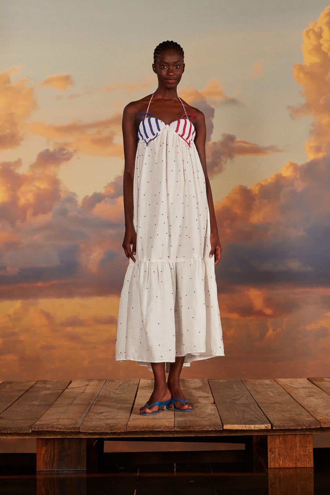 farm rio petal sleeveless maxi dress Farm Rio Petal Sleeveless Maxi Dress In Black White - 60% Off