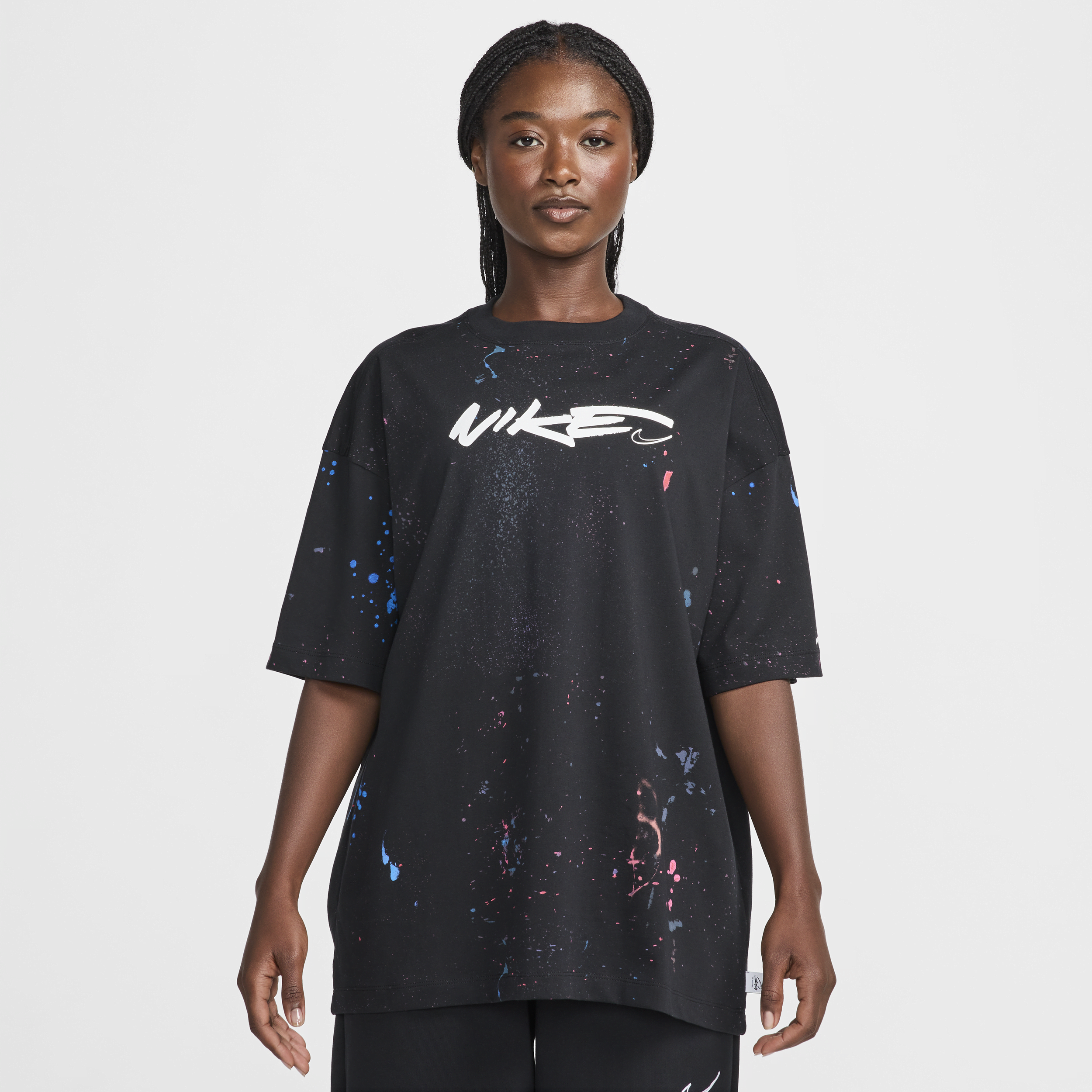NIKE ブラック テクスチャード Tシャツ Nike Sportswear Breaking Oversized Short-Sleeve T-Shirt - Black