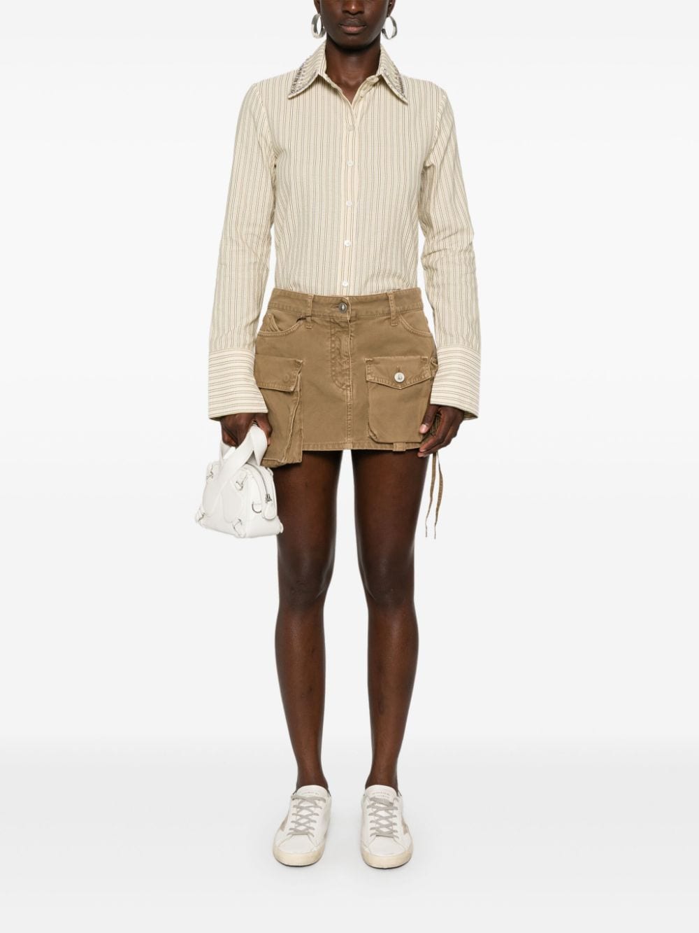 GOLDEN GOOSE Golden Goose Crystal-Embellished Striped Shirt