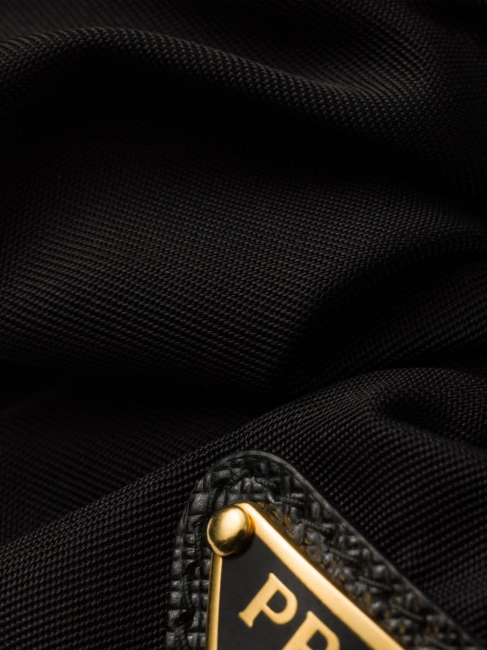 Prada Triangle-Logo Re-Nylon Scrunchie - Black | Editorialist display picture 1