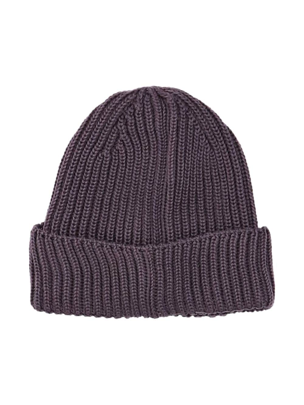 C.P. Company Goggles-Detail Ribbed Beanie - Purple | Editorialist