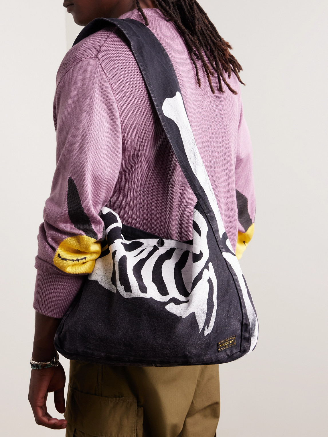 Kapital Kountry Printed Denim Tote Bag - Black | Editorialist
