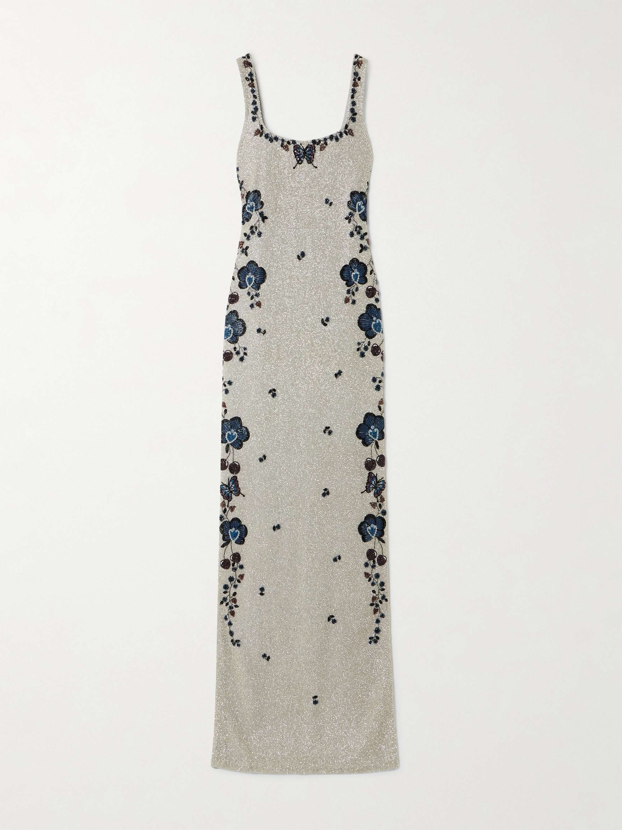 Clio Peppiatt Orchid Bead-Embellished Gown - Silver | Editorialist