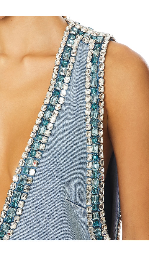 stevie embellished denim dress Retrofete Women's Stevie Embellished Denim Dress - Blue - Size M