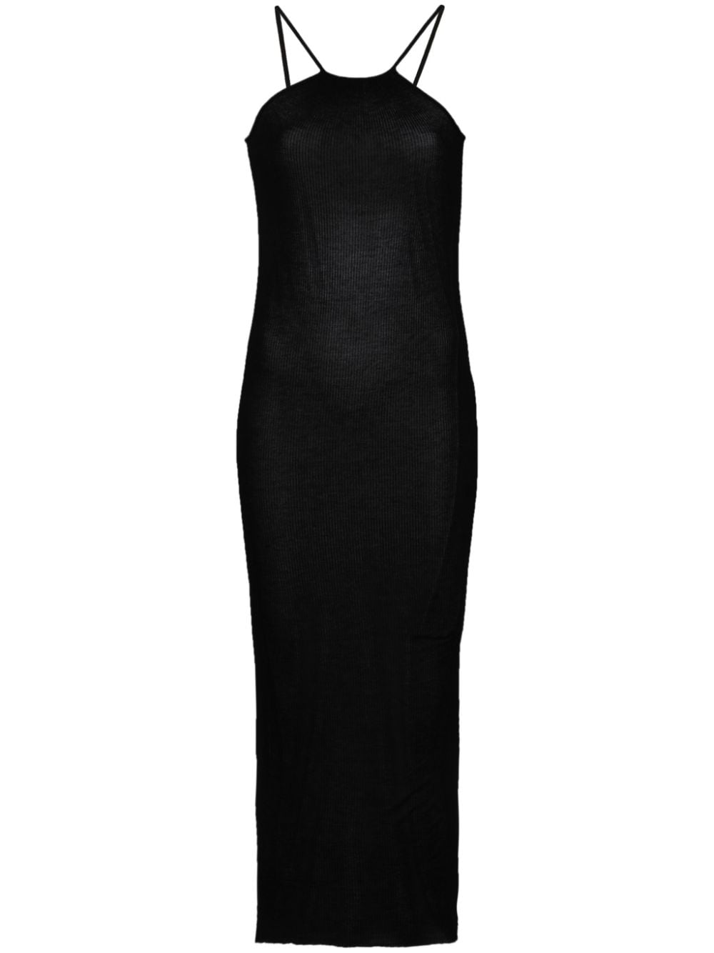 Rick Owens Skorpio Fine-Ribbed Maxi Dress - Black - 40% Off | Editorialist