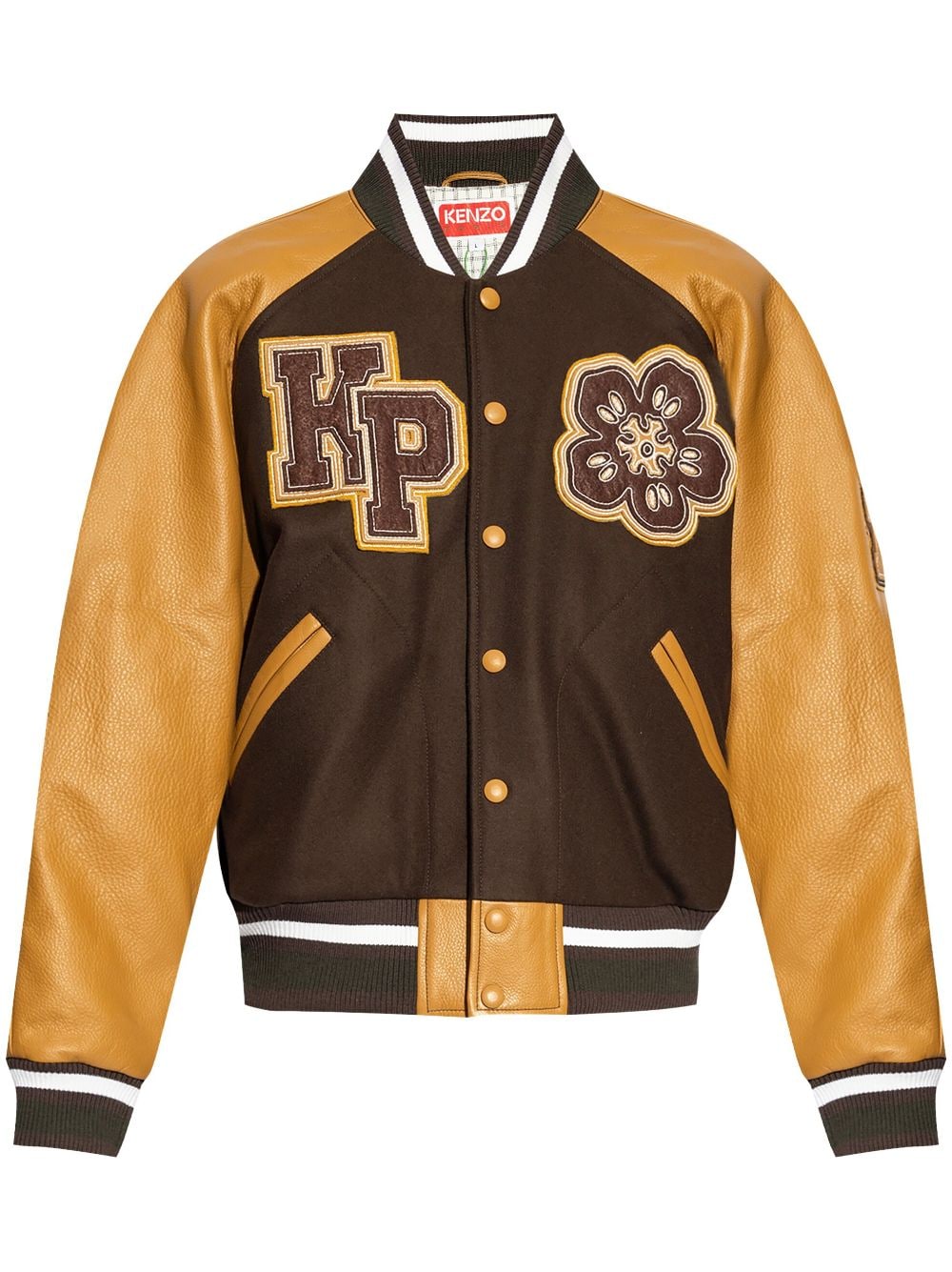 Buy Kenzo Boke Flower Varsity Jacket - Brown At 34% Off | Editorialist