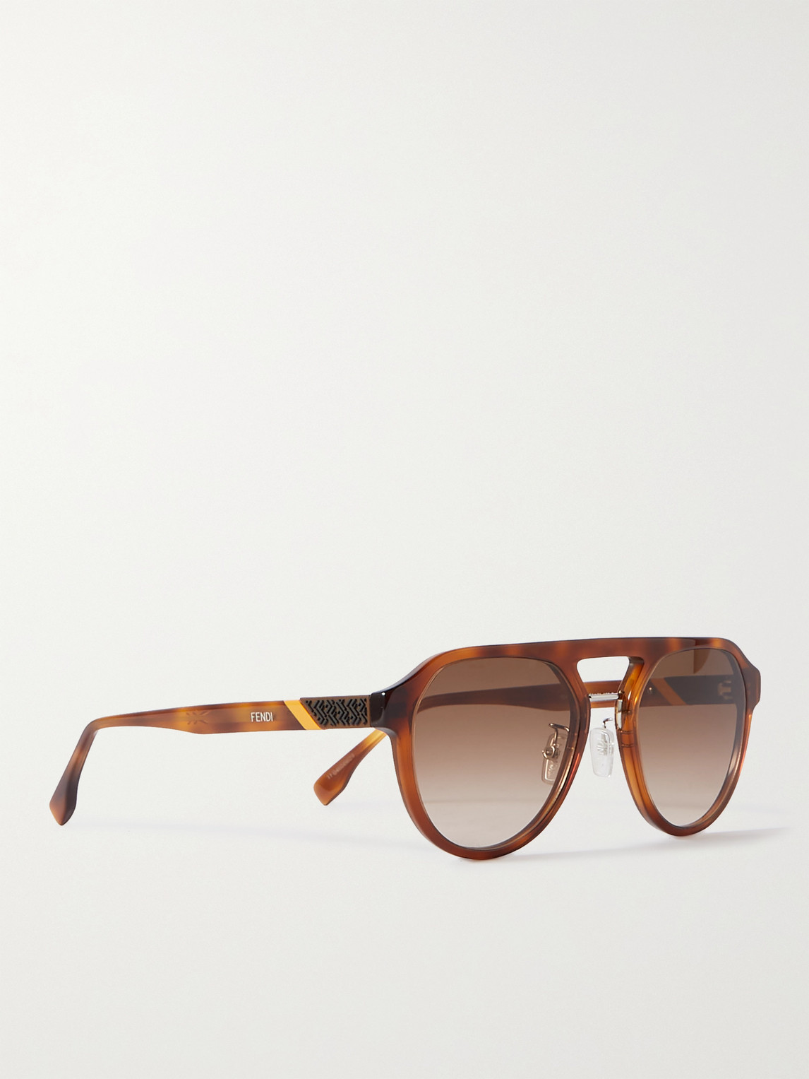 Fendi Aviator-Style Acetate Sunglasses In Tortoiseshell - 40  display picture 1